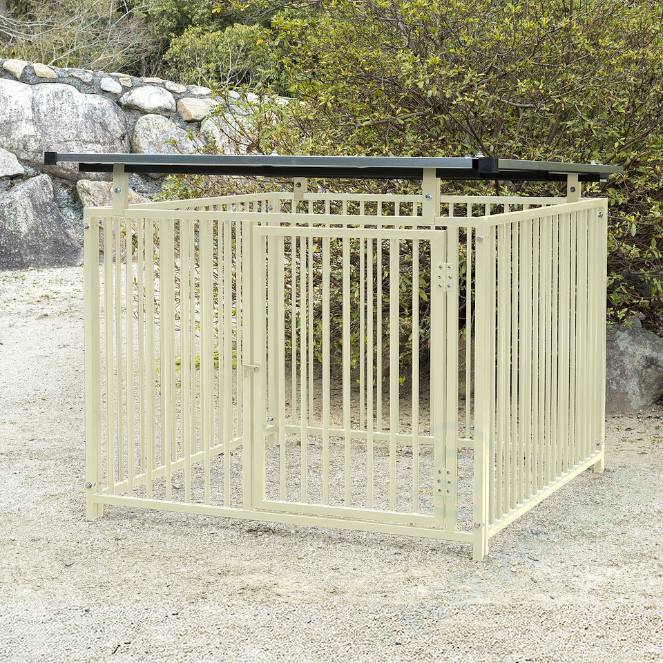 屋外用 犬用サークル・ケージ スチール製（アイボリー）パネル4枚/高さ900mm【屋根付き】[代金引換：不可] – あっと解消